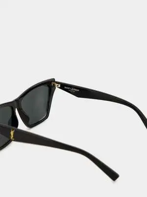 Saint Laurent Rectangular Cat-eye Sunglasses - Black