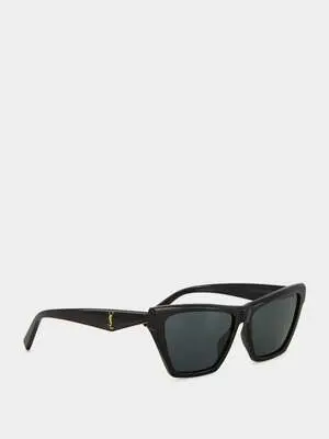 Saint Laurent Rectangular Cat-eye Sunglasses - Black