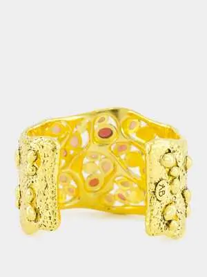 AURÉLIE BIDERMANN Atalide Cuff With Garnet And Pink Opal