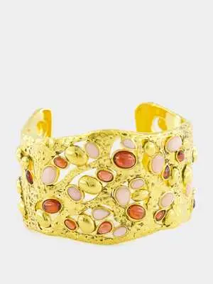 AURÉLIE BIDERMANN Atalide Cuff With Garnet And Pink Opal