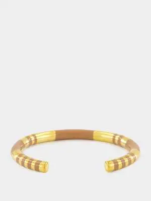 AURÉLIE BIDERMANN Positano Striped Bangle - Brown