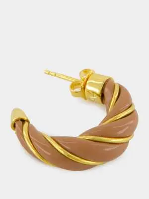 AURÉLIE BIDERMANN Cappuccino Twisted Diana Earrings - Brown