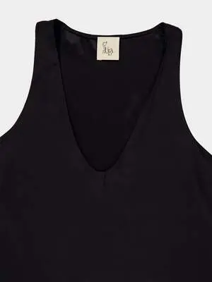 PAULA Serena Silk Tank Top - Black