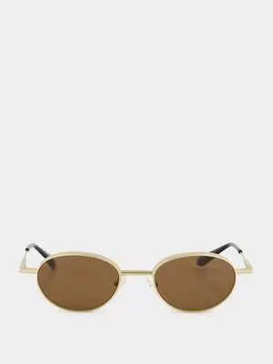 Alexander McQueen Am0523s Round Sunglasses - Brown