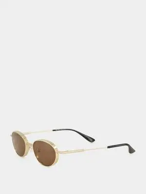 Alexander McQueen Am0523s Round Sunglasses - Brown