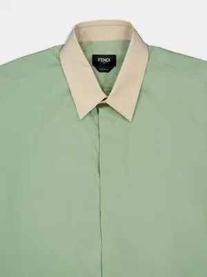 Fendi Light Poplin Shirt With Contrast Collar