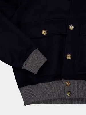 Brunello Cucinelli Wool Jacket With Knit Trim