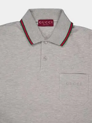 Gucci Melange Stretch Cotton Polo