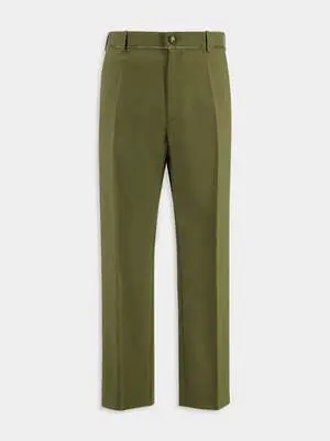 Marni Wool Straight-leg Trousers - Green