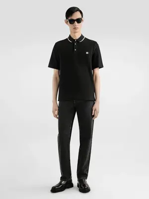 Dolce & Gabbana Cotton Piqué Polo Shirt - Black