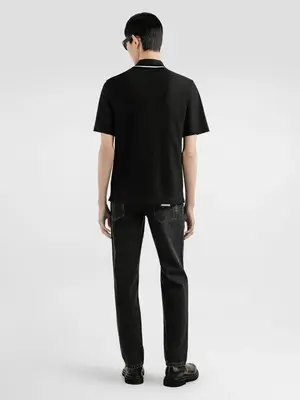 Dolce & Gabbana Cotton Piqué Polo Shirt - Black