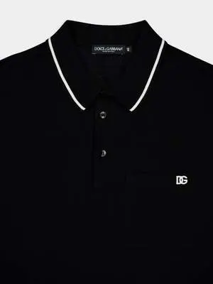 Dolce & Gabbana Cotton Piqué Polo Shirt - Black