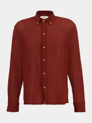 Spiritum Tulum Terracotta Balam Cotton Shirt - Red