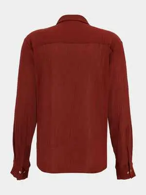 Spiritum Tulum Terracotta Balam Cotton Shirt - Red