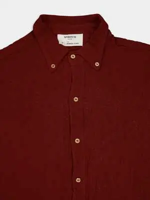 Spiritum Tulum Terracotta Balam Cotton Shirt - Red