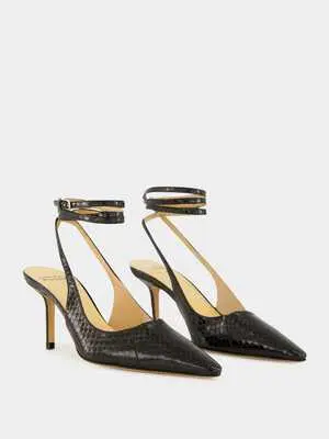 FRANCESCO RUSSO Watersnake Slingback Pumps