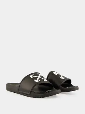 Off-White Arrow Rubber Sliders - White