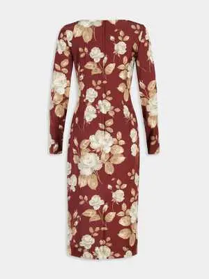 Dolce & Gabbana Vintage Rose-print Satin Midi Dress - Multicolour