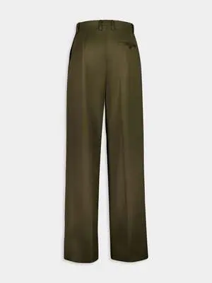 Stella McCartney Wool Pleated Trousers - Green