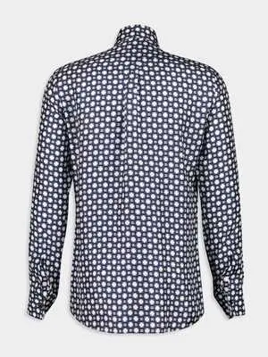 Dolce & Gabbana Printed Silk Twill Martini Shirt - Blue