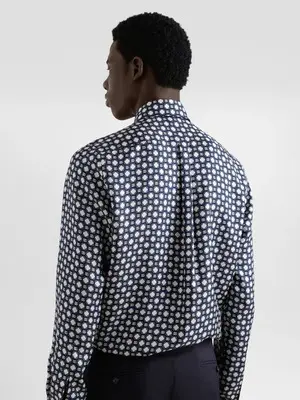 Dolce & Gabbana Printed Silk Twill Martini Shirt - Blue