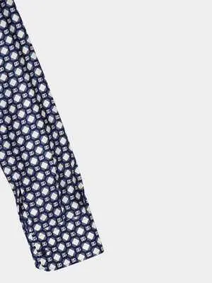 Dolce & Gabbana Printed Silk Twill Martini Shirt - Blue