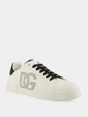 Dolce & Gabbana Calfskin Portofino Sneakers - White