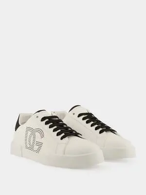 Dolce & Gabbana Calfskin Portofino Sneakers - White