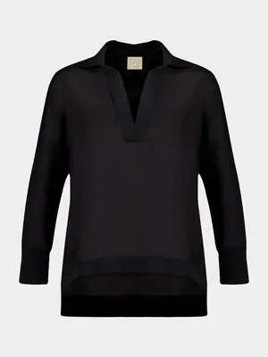 PAULA Diane V-neck Top - Black