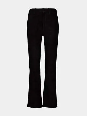 PAULA Zircon Suede Flared Pants - Black