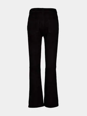PAULA Zircon Suede Flared Pants - Black
