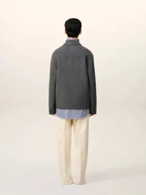 AMI Paris Heather Wool Cashmere Boxy Jacket