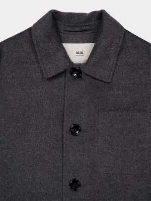 AMI Paris Heather Wool Cashmere Boxy Jacket