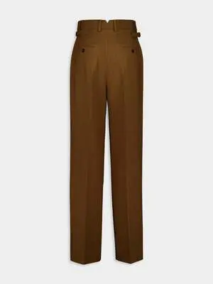 AMI Paris High-waisted Wide Trousers - Brown
