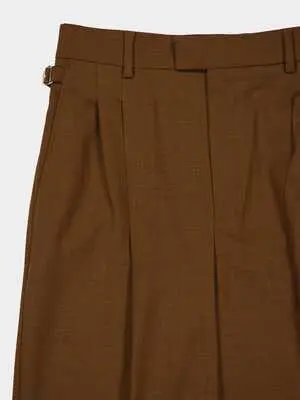 AMI Paris High-waisted Wide Trousers - Brown