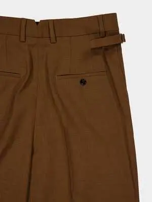AMI Paris High-waisted Wide Trousers - Brown