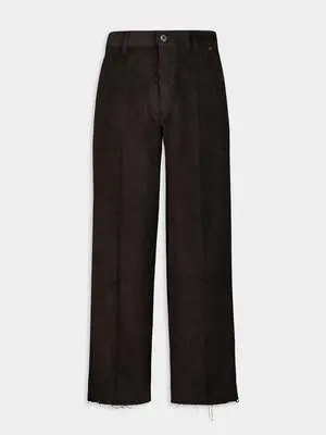 AMI Paris Cotton Corduroy Large Fit Trousers - Black
