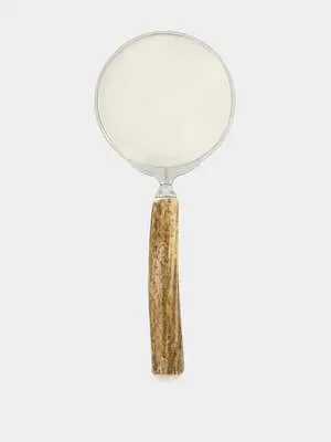 LORENZI MILANO Stag Antler Magnifying Glass - Beige