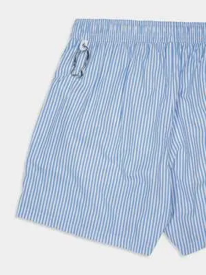 Fedeli Stripe Woven Swim Shorts - Blue