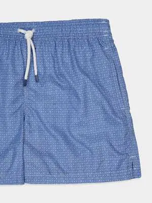 Fedeli Madeira Airstop Stamp Woven Swim Shorts - Blue