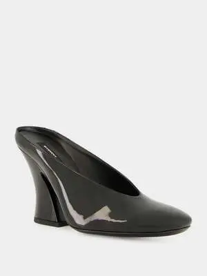 Givenchy Sculpted Patent Heeled Mules - Black