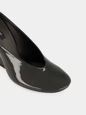 Givenchy Sculpted Patent Heeled Mules - Black