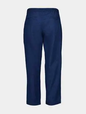 BAZISZT Navy Neon Embroidered Jogger Pants