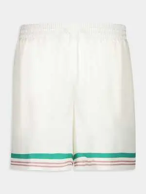 Casablanca Casa Way Silk Shorts - White