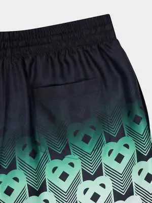 Casablanca Monogram Silk Shorts - Multicolour