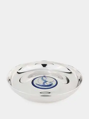LEITÃO &AMP; IRMÃO Round Tray With Portuguese Tile - Silver