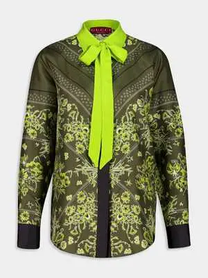 Gucci Floral Bandana Print Silk Shirt