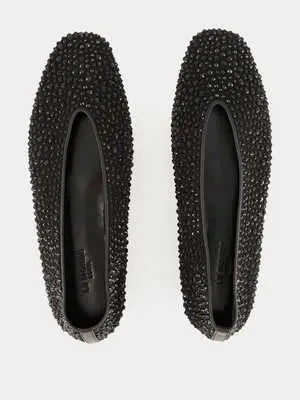 Le Monde Beryl Luna Slippers With Crystals - Black