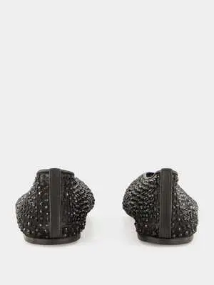 Le Monde Beryl Luna Slippers With Crystals - Black