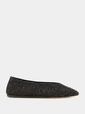 Le Monde Beryl Luna Slippers With Crystals - Black